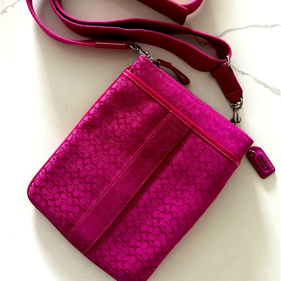 Coach | Bags | Authentic Coach Magenta Crossbody Bag | Poshmark